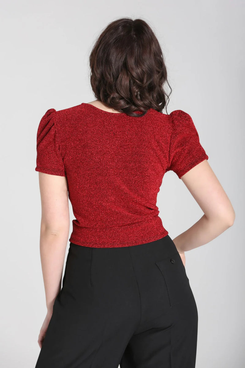 Hell Bunny Loco Motion Lurex Top Red – Pinup Parlor Boutique