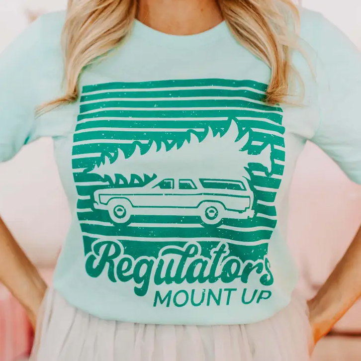 Regulators Mount Up Retro Car Graphic Tee Mint Green – Pinup Parlor ...